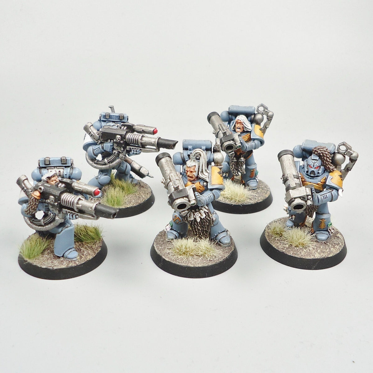 Space Wolves Heavy Weapons Marines x5 Painted - Warhammer 40k Army Spa ...